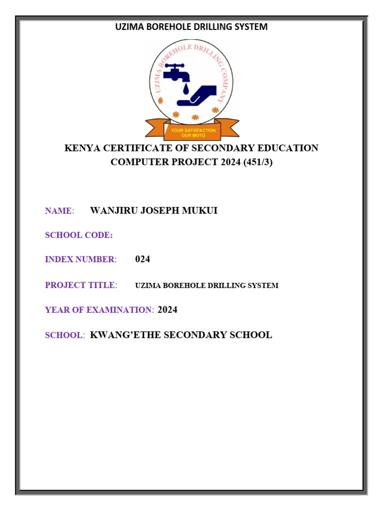 UZIMA BOREHOLE DRILLING SYSTEM (Autosaved) - Removed | PDF ...