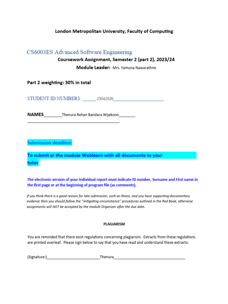 Ase cw2 My | Download Free PDF | Software Development Process | Project Management