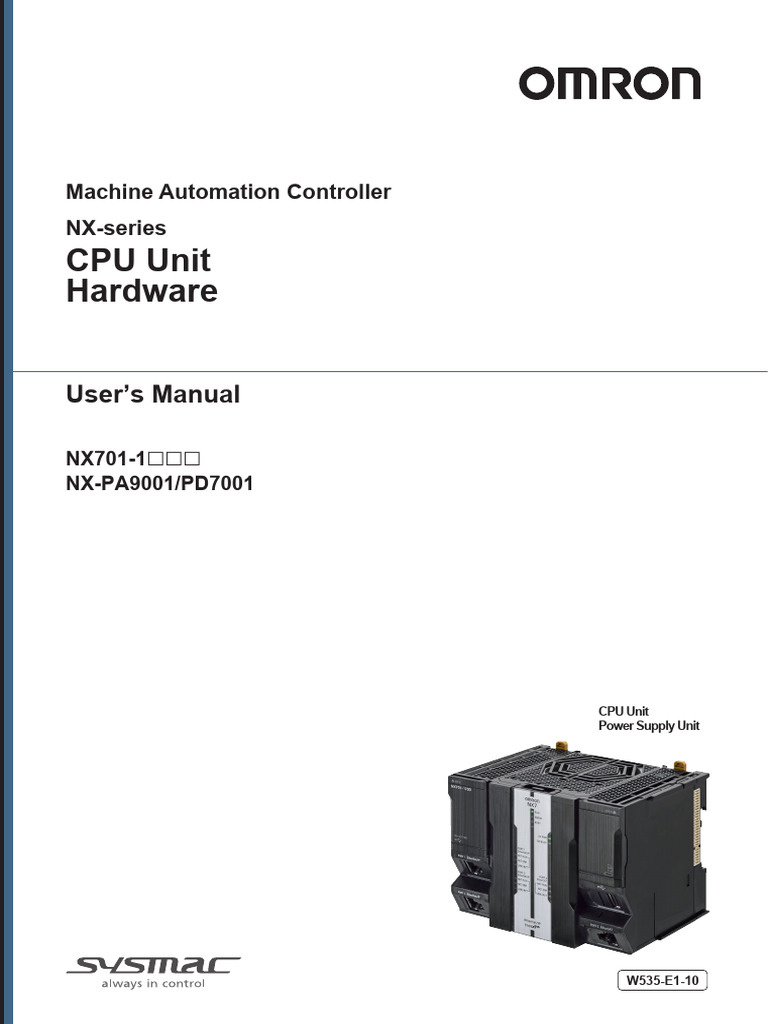 NX-series CPU Unit Hardware User's Manual | PDF | Specification ...
