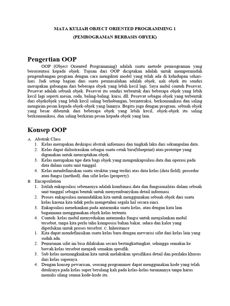 OOP 1 - Pengantar | PDF | Seni