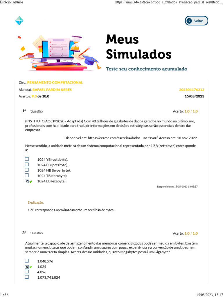 Simulado 1 | PDF | Cor | Pixel