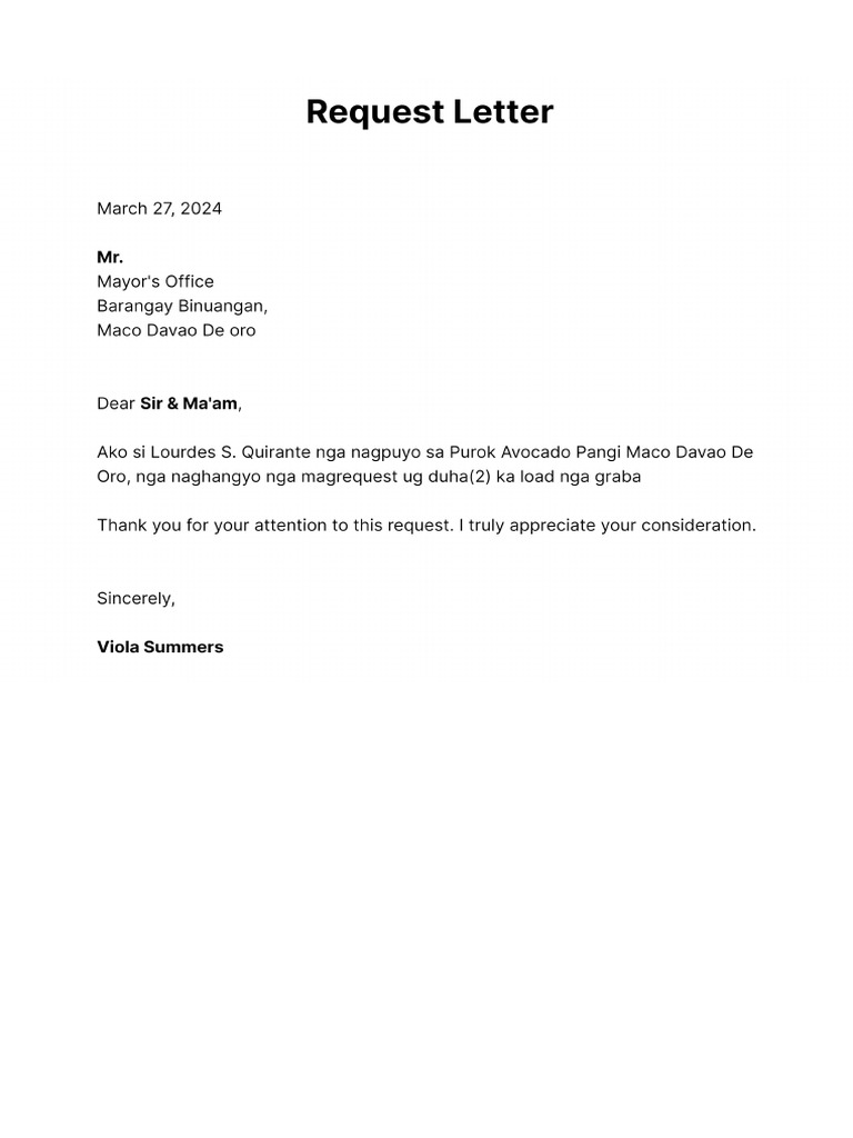 Request Letter Template - Edit Online & Download Example | PDF