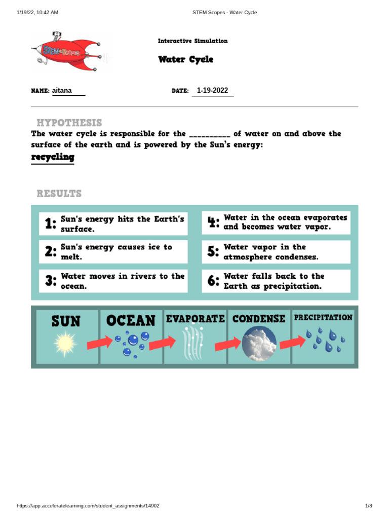 Interactive Water Cycle Simulation | PDF