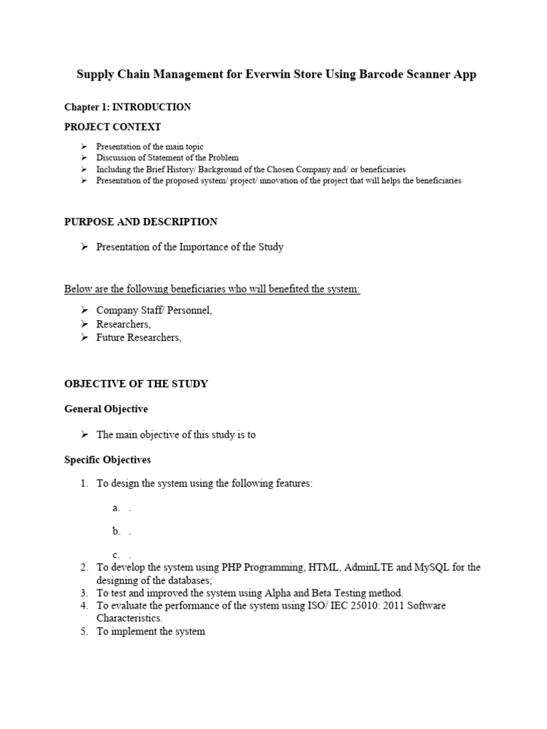 Supply Chain Management For Everwin Store Using Barcode Scanner App | PDF | Computers