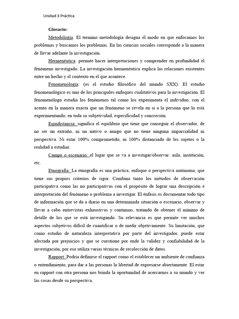 Resumen Práctica | PDF | Etnografía | Observación