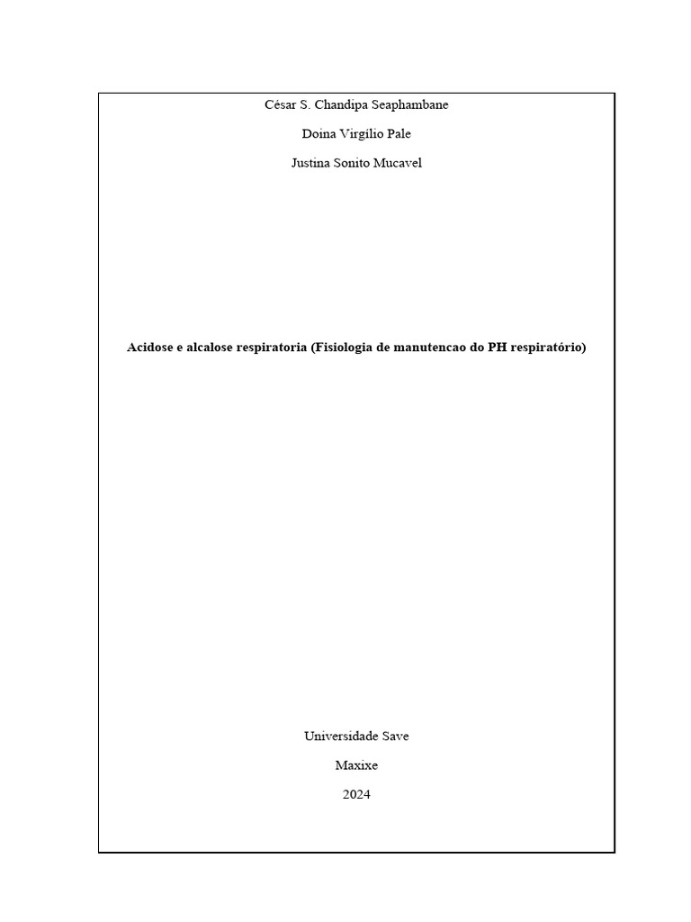 Acidose e Alcalose Respiratória: Fisiologia do pH | PDF | Asma | Corpo ...