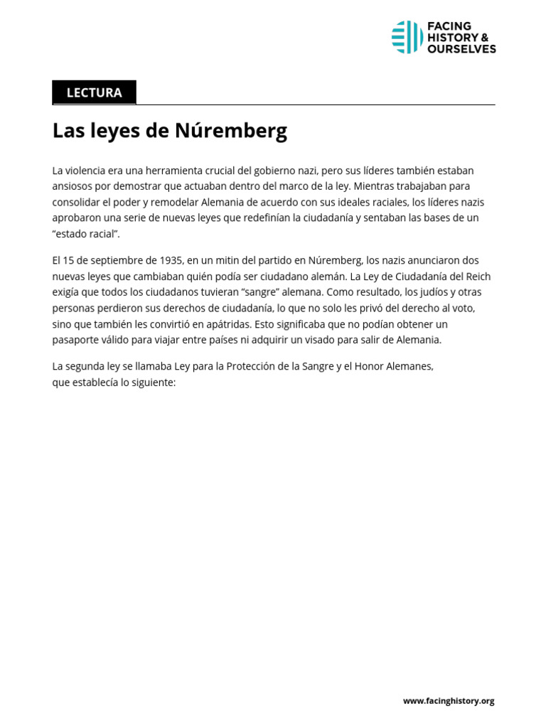 The Nuremberg Laws Espanol | PDF | Alemania nazi | nazismo