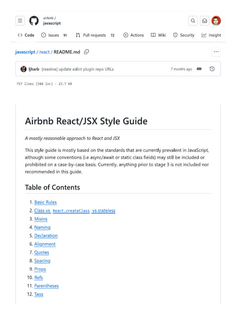 Airbnb React-JSX Style Guide | PDF