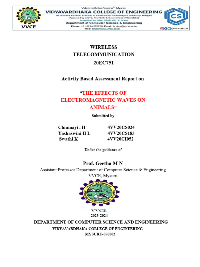 REPORT of ABA On Topic Effects of EM Waves On Animals | PDF ...