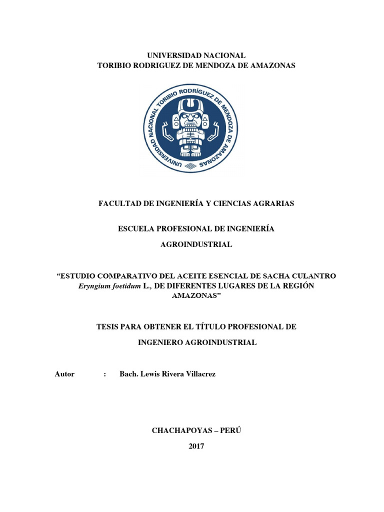 Aceite Esencial de Sacha Culantro en Amazonas | PDF | Destilación | Química