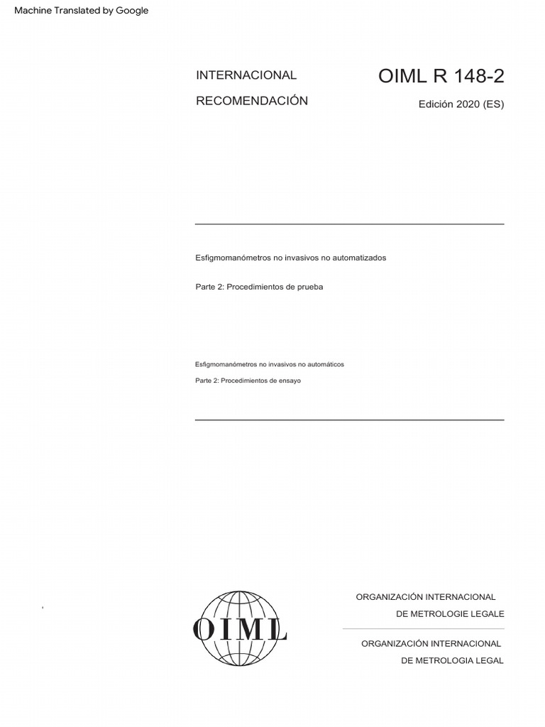OIML R 148 2: Internacional Recomendación | PDF | Presión | Humedad