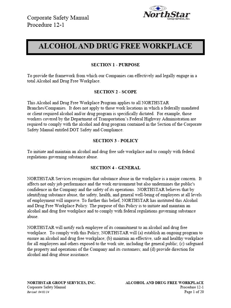 12-1 Alcohol and Drug Free Workplace | PDF | Drug Test | Substance Abuse