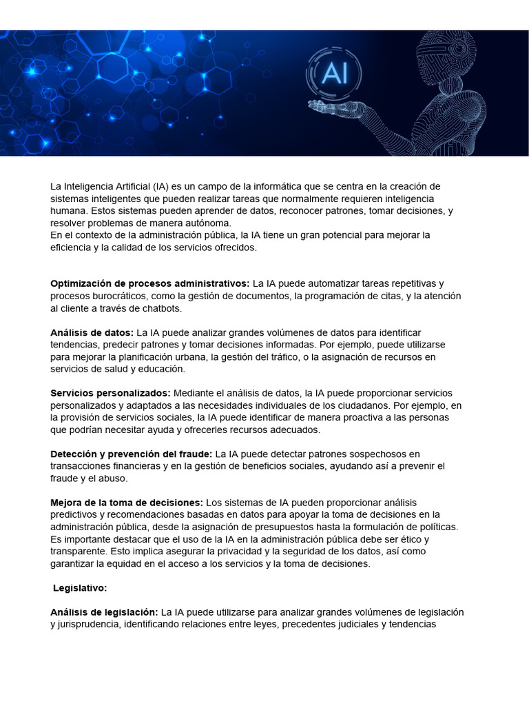 La Inteligencia Artificial (IA) Es Un Campo de La Informática Que Se ...