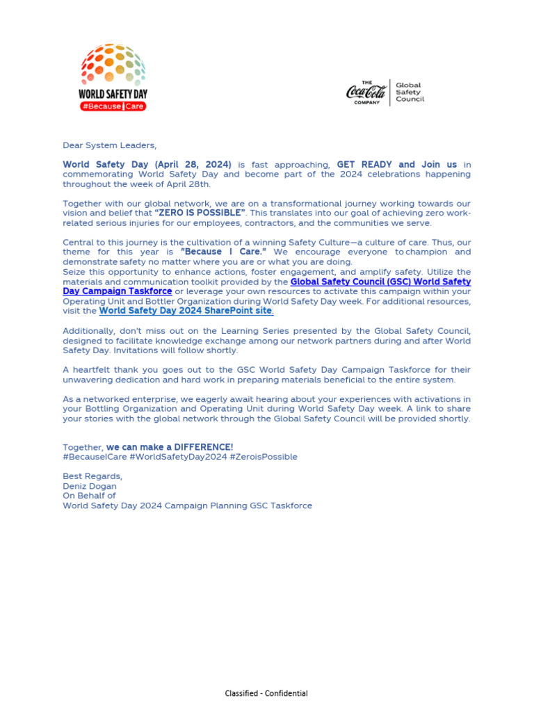 World Safety Day 2024: Join the Celebration | PDF