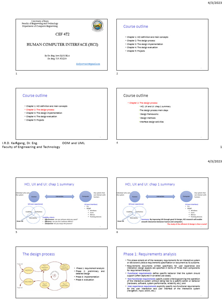 CEF 472 HCI Chap 2 The Design Process Students Version | PDF | Human–Computer Interaction ...