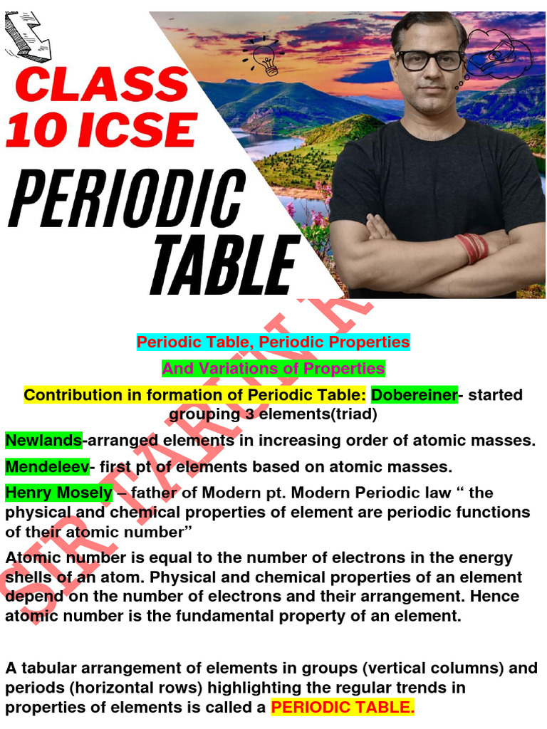 Understanding the Periodic Table and Properties | PDF | Periodic Table ...