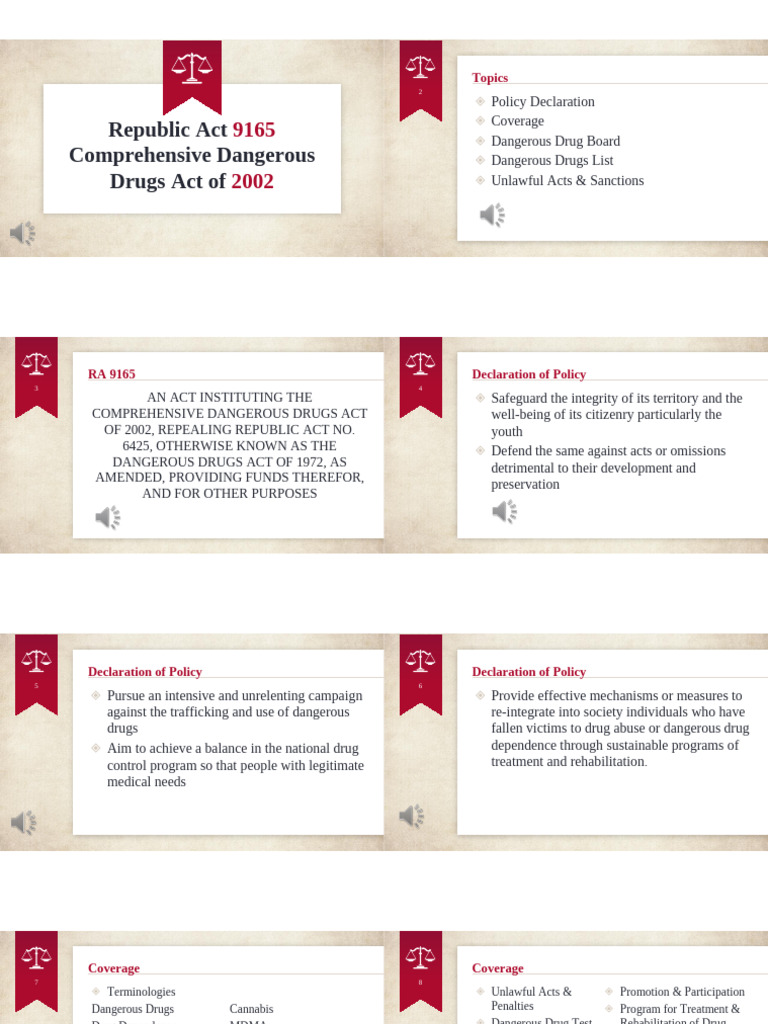 Republic Act 9165 Comprehensive Dangerous Drugs Act of 2002 | PDF ...