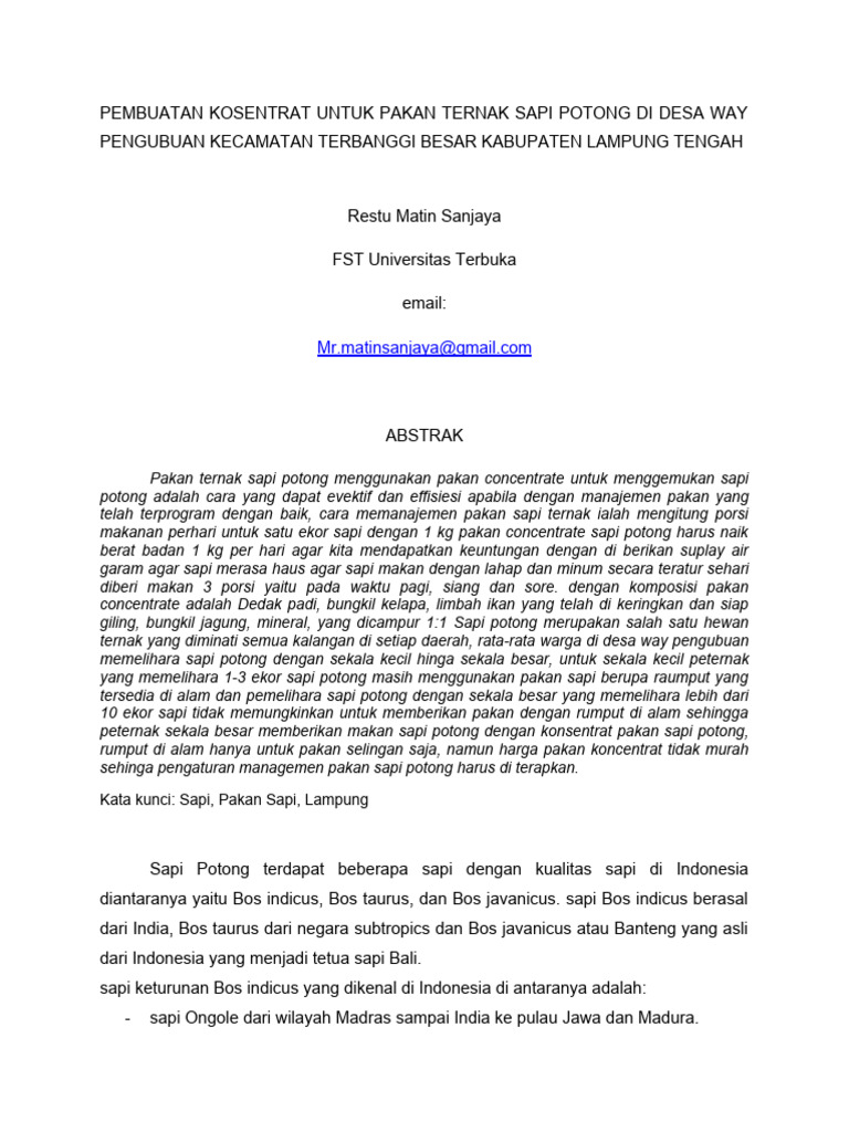 Karya Ilmiah Restu Matin Sanjaya | PDF