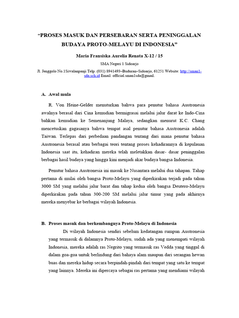 Peninggalan Budaya Proto-Melayu di Indonesia | PDF | Sejarah