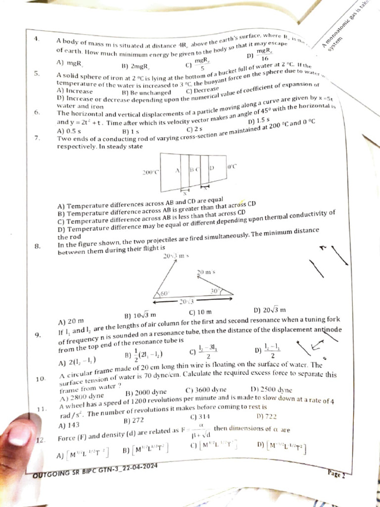 Energy and Forces in Physics Problems | PDF | Temperature | Force