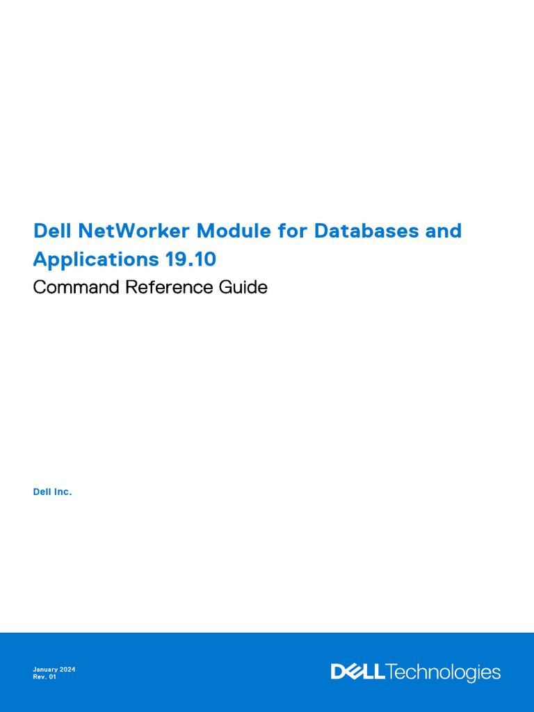 Networker Module For Databases and Applications - 19.10 - 1060602 | PDF | Databases | Backup