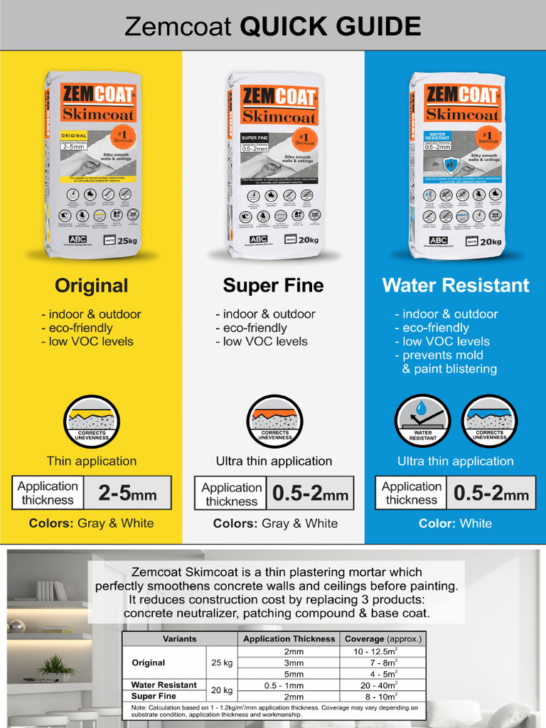 Zemcoat Skimcoat Quick Guide | PDF