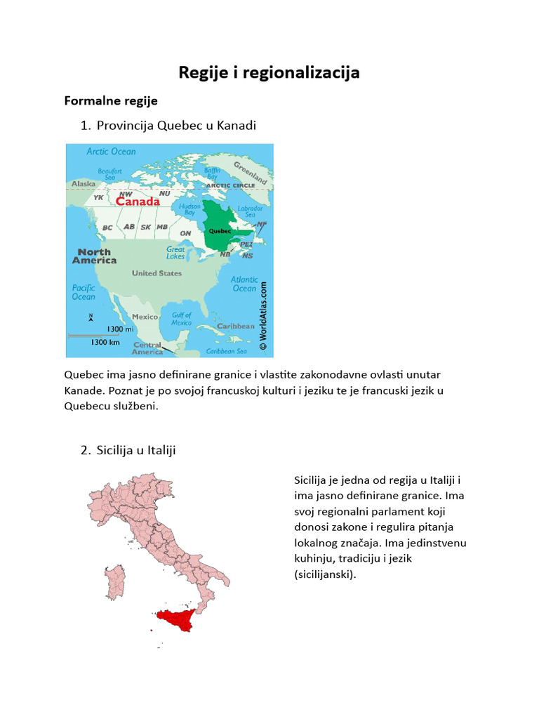 Regije I Regionalizacija | PDF