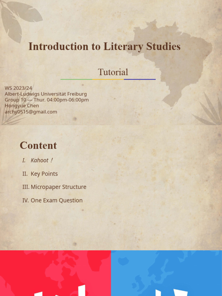 Introduction To Literary Studies Tutorial Session IX | PDF | Narration