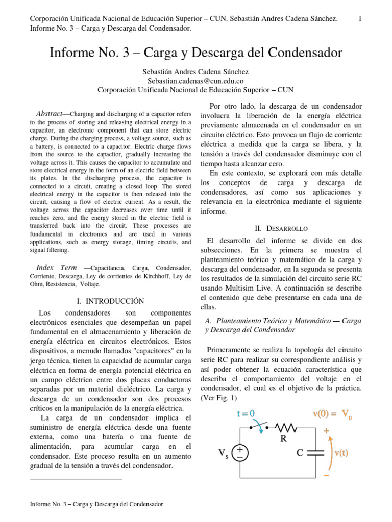 Informe 3 | PDF | Red eléctrica | Condensador