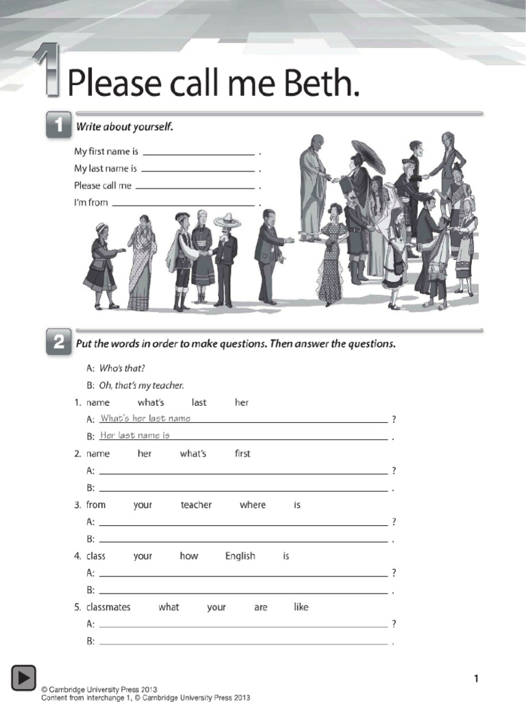 Interchange 1 Workbook - REFORÇO (PÁG 6-8) | PDF