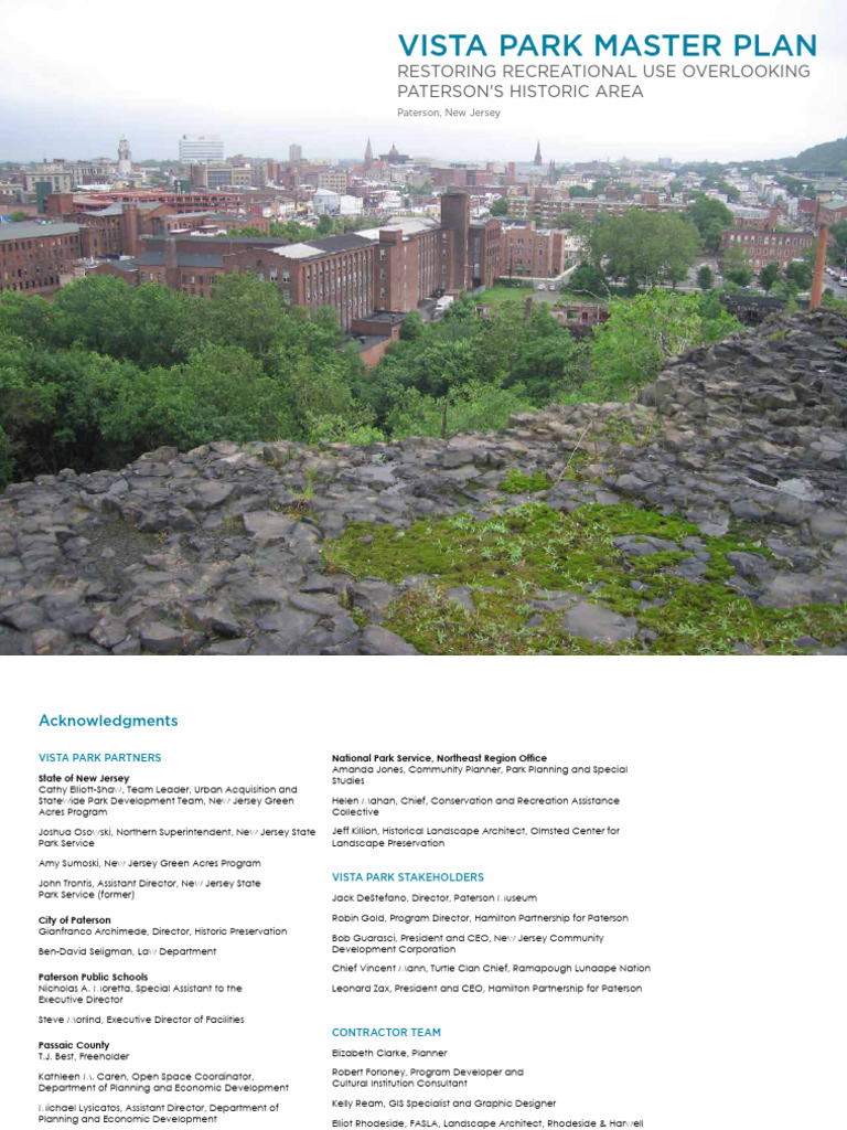 Vista Park Master Plan | PDF | Paterson | Parks