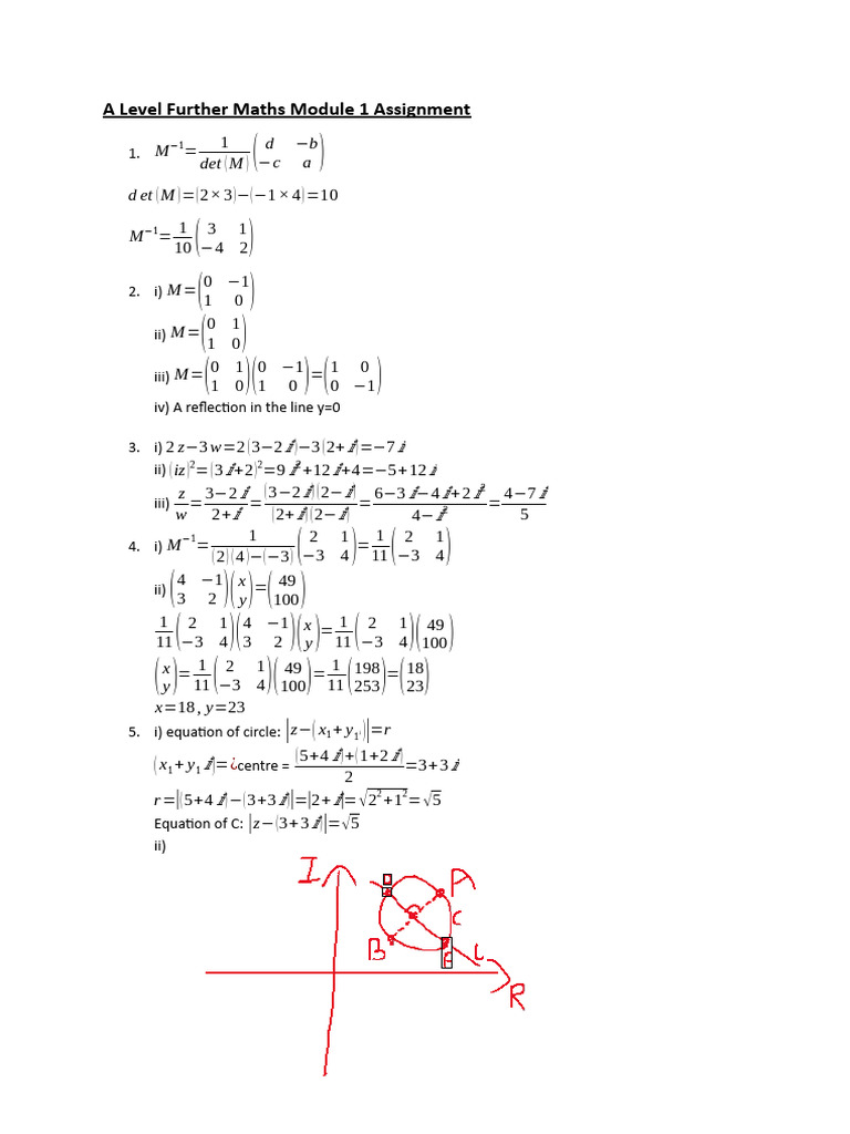 AQA A Level Further Maths Module 1 Assignment Answers | PDF | Algebra ...