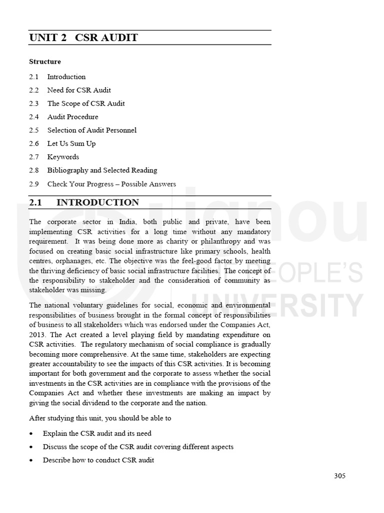 Csr Audit Pdf Audit Corporate Social Responsibility