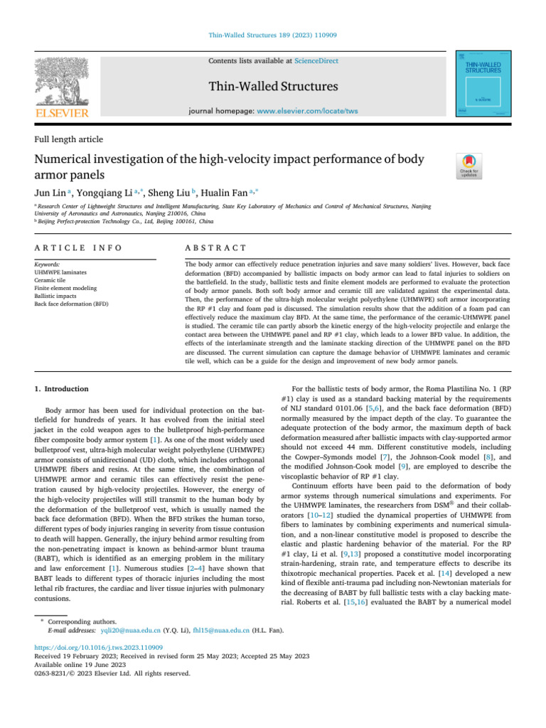 Thin-Walled Structures: Jun Lin, Yongqiang Li, Sheng Liu, Hualin Fan | PDF | Strength Of ...
