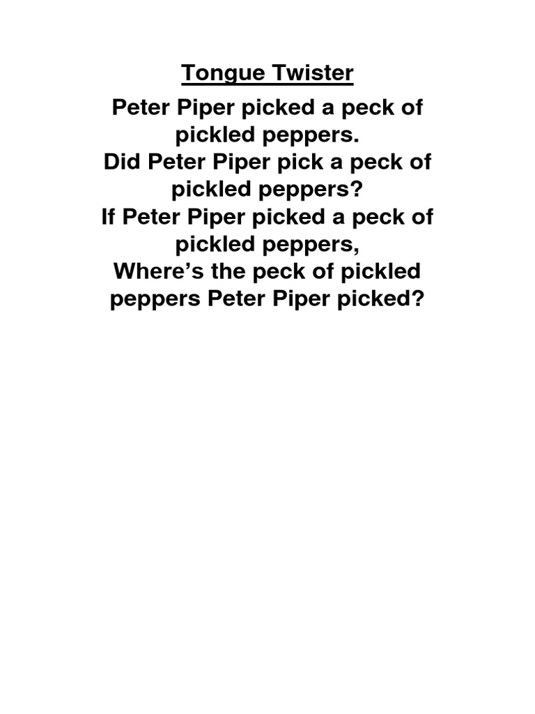 Tongue Twister | PDF