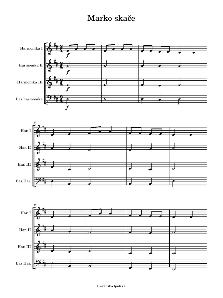 Marko Skače-Notni Zapis in Parti | PDF