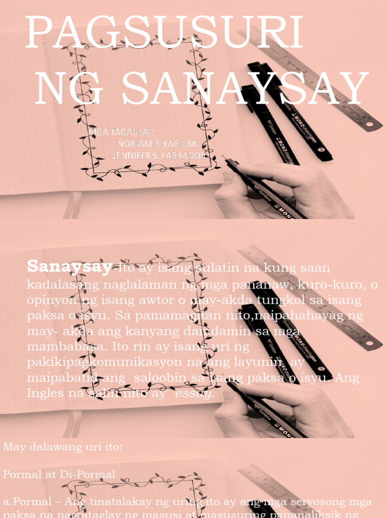 Pagsusuri-ng-Sanaysay | PDF