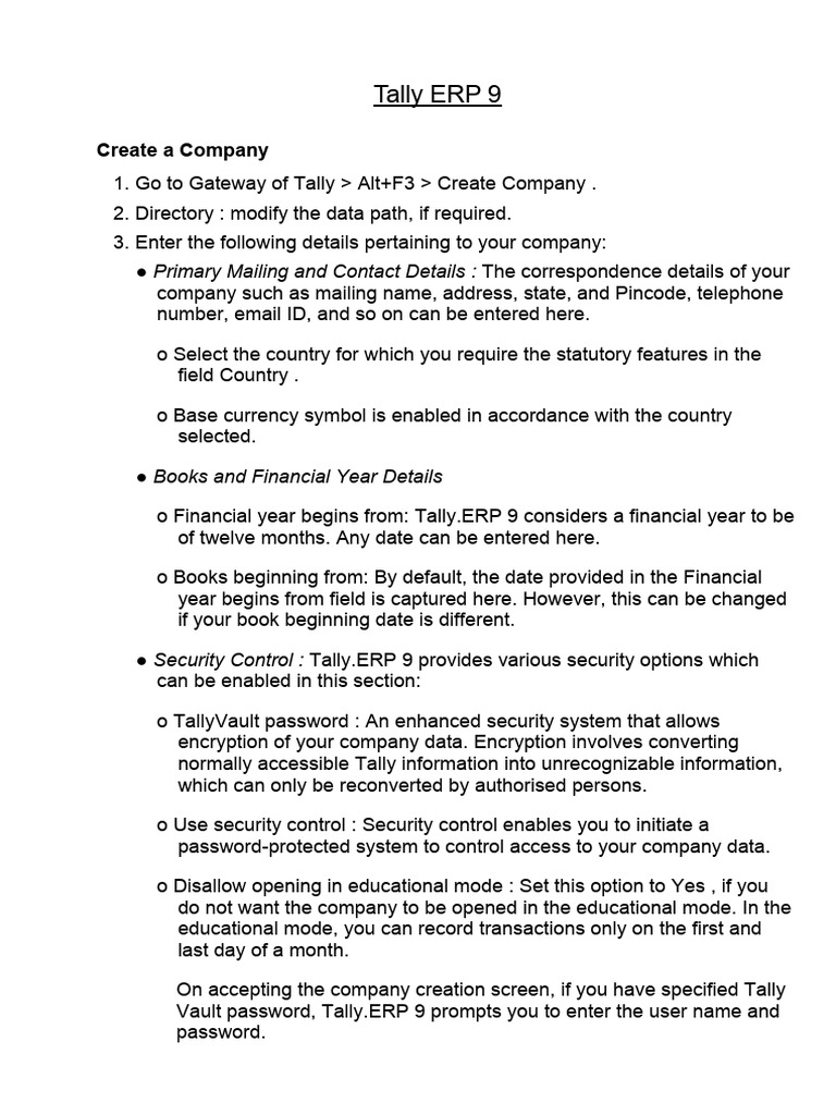 Tally ERP 9 | PDF | Debits And Credits | Computing