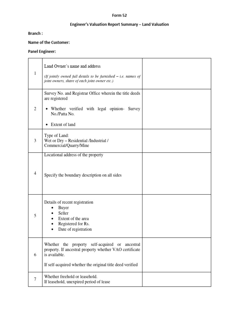 Engineer's Valuation Report | Download Free PDF | Real Estate Appraisal ...