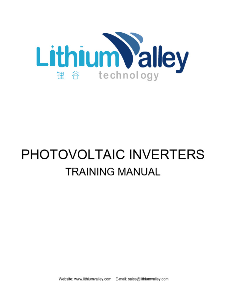Lithium Valley Training Manual | PDF | Photovoltaics | Photovoltaic System