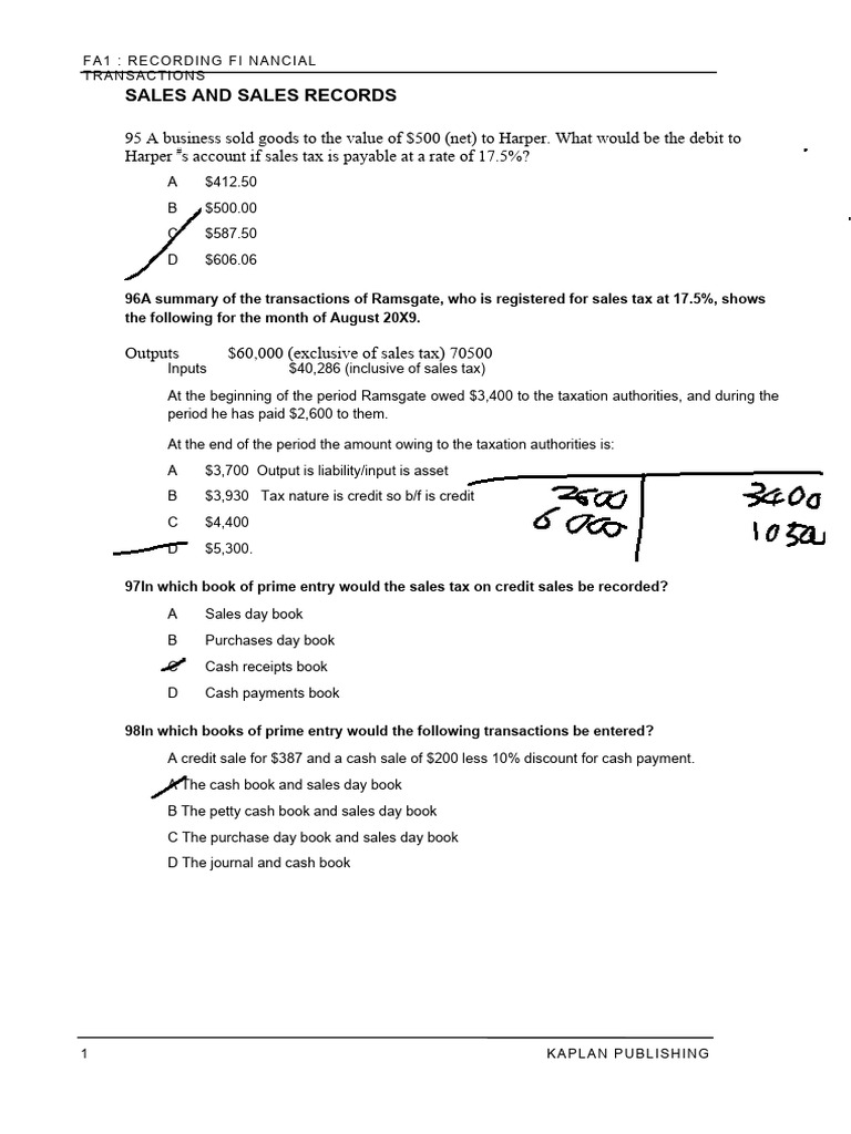 Sales Tax Accounting and Transactions Guide | PDF | Debits And Credits ...