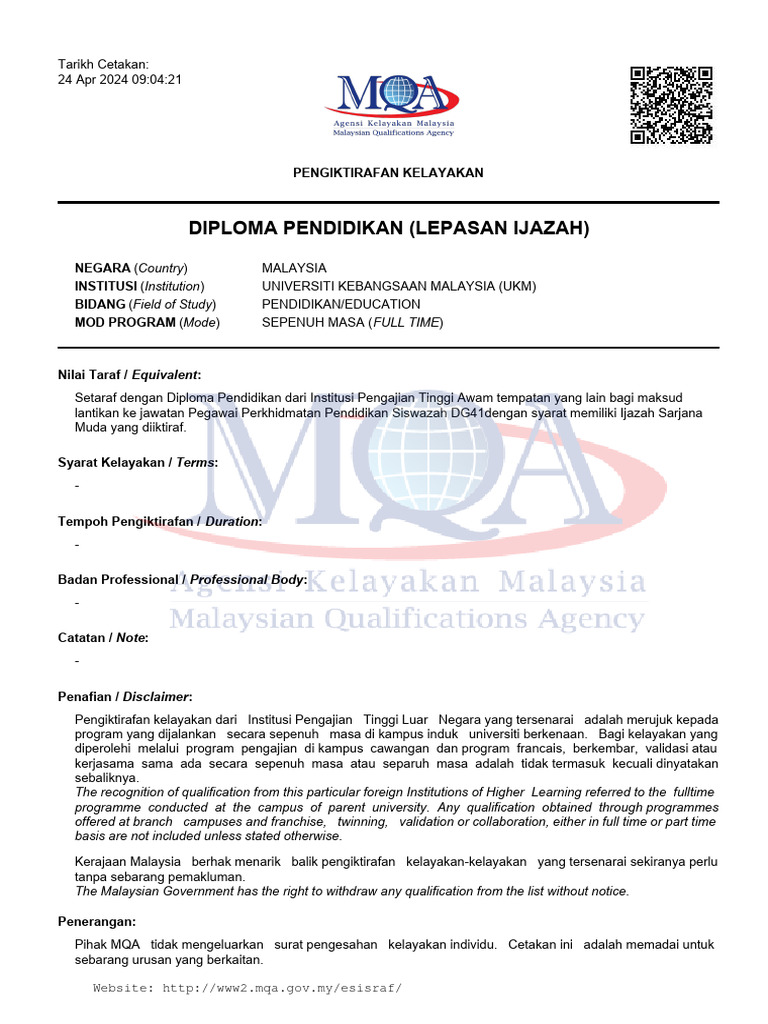 Mqa Dpli Ukm | PDF