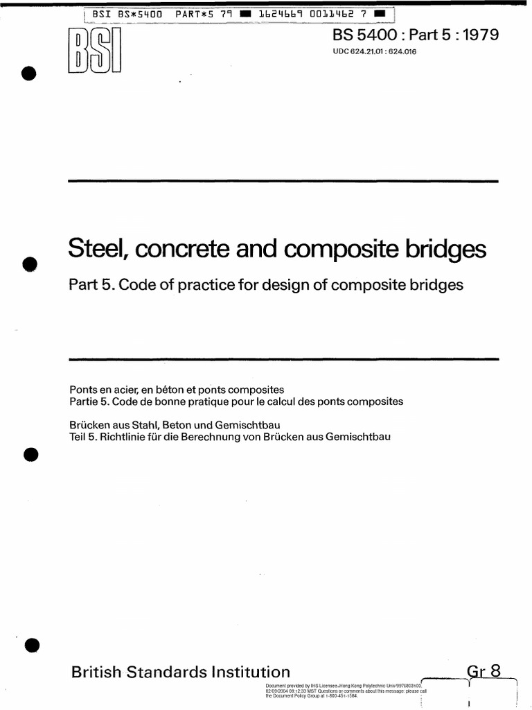 BS5400!5!1979-Code of Practice For Design of Composite Bridges ...