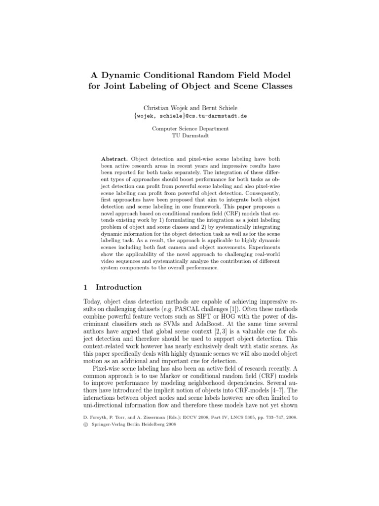 A Dynamic Conditional Random Field Model For Joint Labeling of Object and Scene Classes | PDF ...