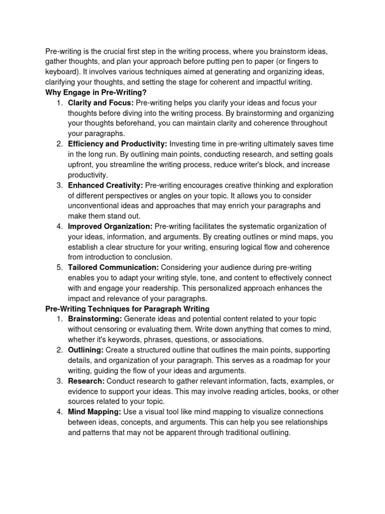 Pre Writing Process | PDF | Brainstorming | Social Media