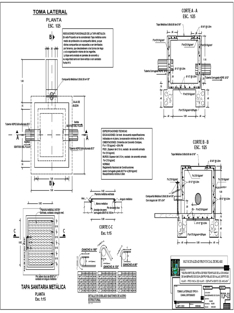 07 Tomas Laterales Canal Entubado-Toma Lateral. | PDF | Ingeniería ...