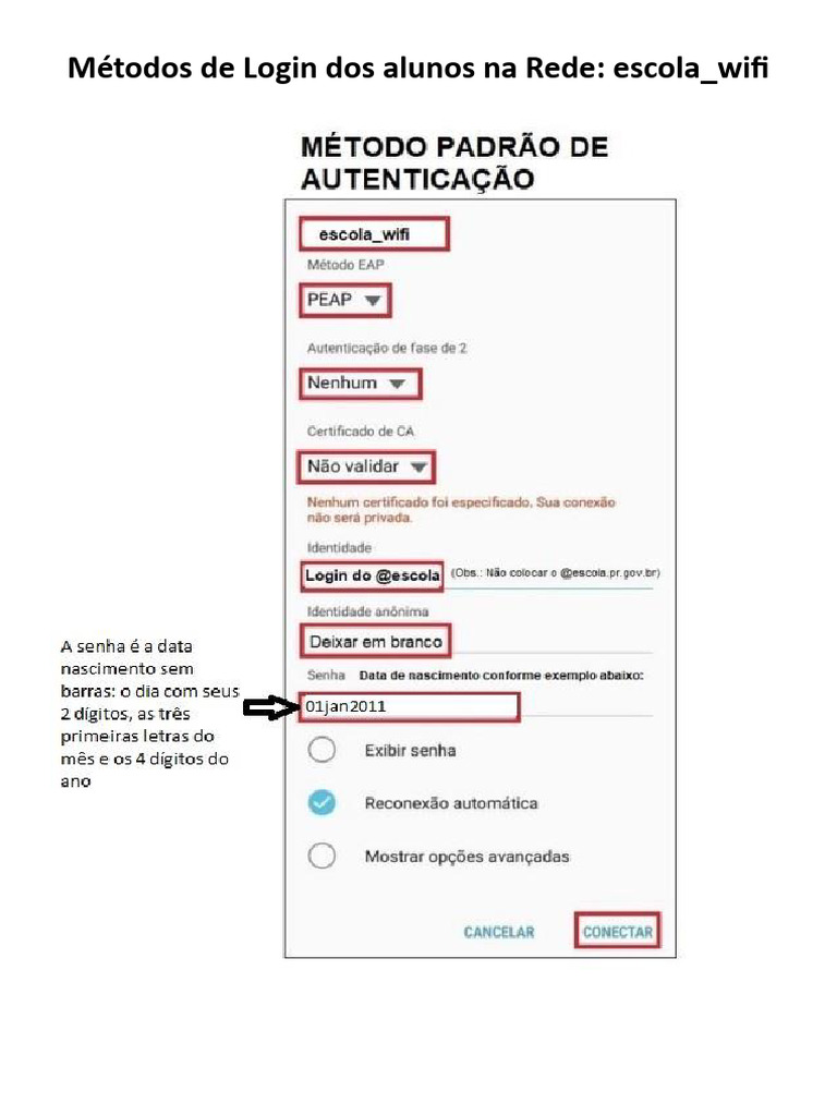 Como Acessar A Rede Wfi Escola - Wifi | PDF | Carreira e Crescimento | Computadores
