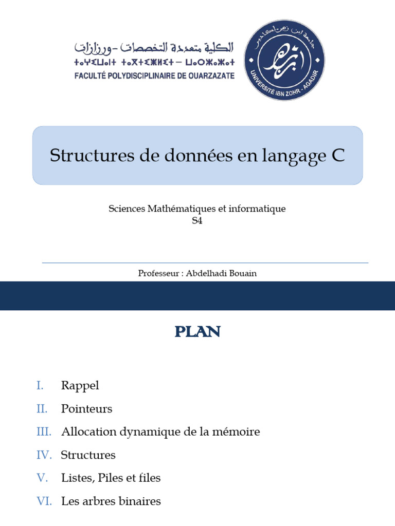 °COURS Structures de Données en C FPO | PDF | Pointeur (programmation) | Architecture (Informatique)