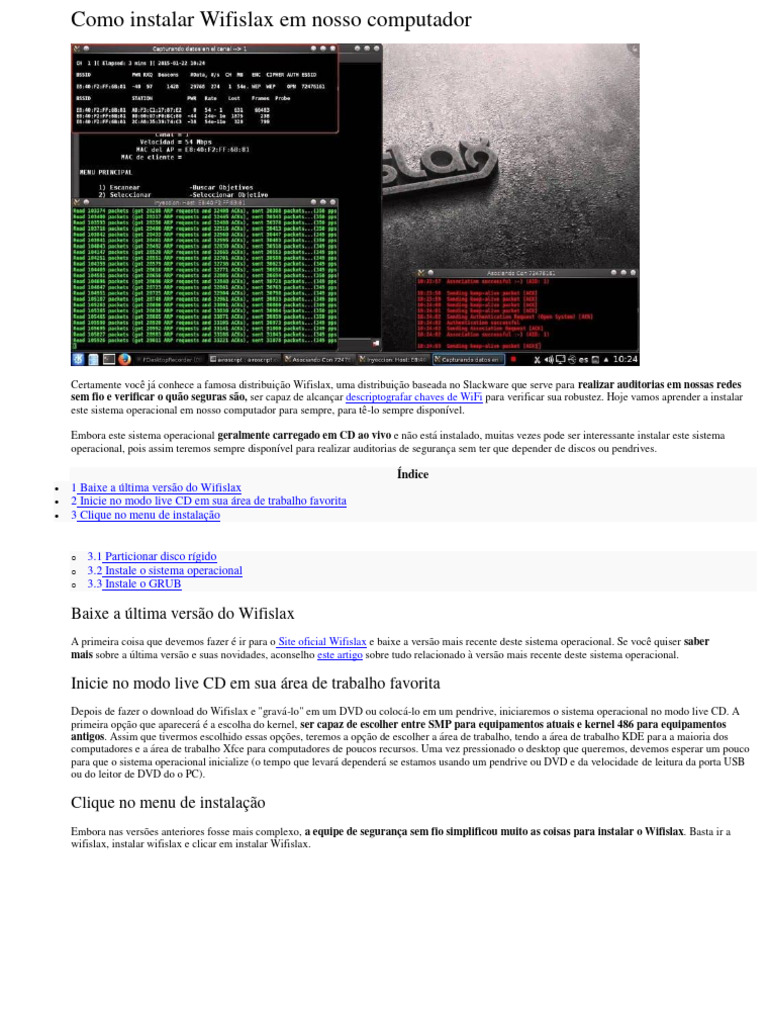Como Instalar Wifislax em Nosso Computador | PDF | Drive de disco ...