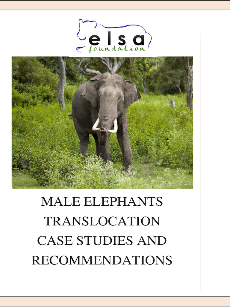 Male Elephant Translocation Best Practices 29 Sep 23 | PDF